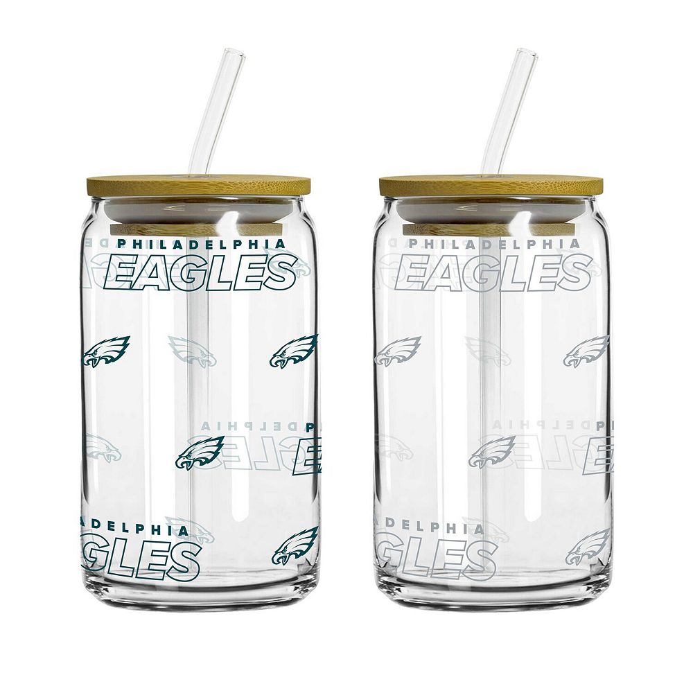 Logo Brands Philadelphia Eagles 16oz. Step And Repeat Glass Can with ...