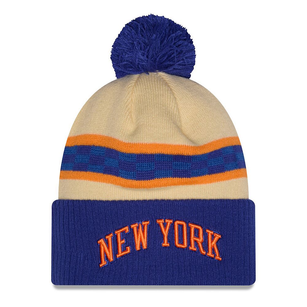 Men's New Era Cream/Blue New York Knicks 2025/26 City Edition Cuffed ...