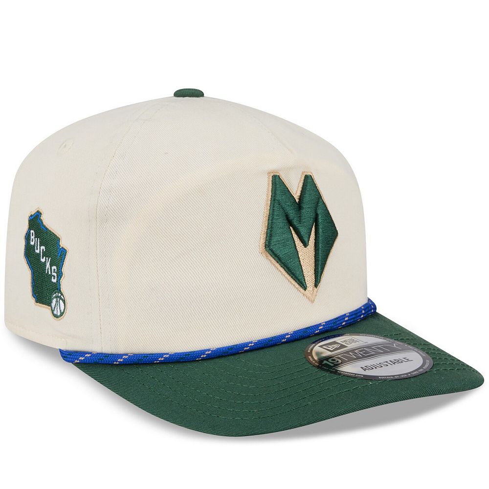 Men's New Era Cream/Hunter Green Milwaukee Bucks 2025/26 City Edition ...
