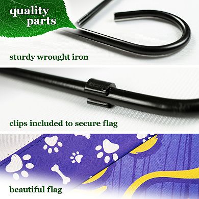 G128 Garden Flag Stand & Garden Flag 12x18 IN Welcome to the Dog House ...