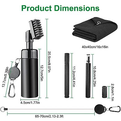 3-in-1 Golf Club Cleaning Kit Brush, 5oz Water Bottle, Groove Sharpener ...
