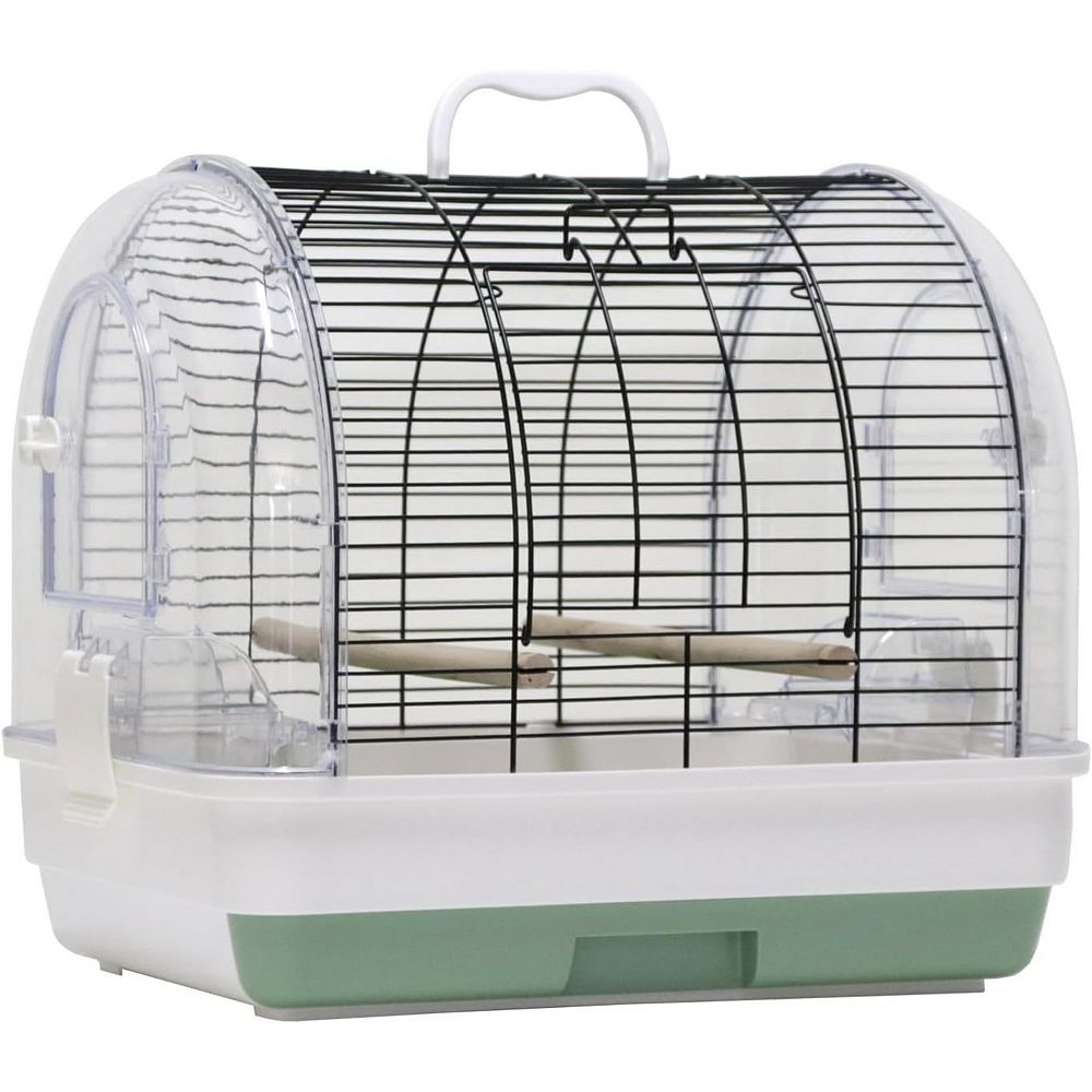 Travel Bird Cage Carrier, Portable Travel Parrot Metal Cage with 2 ...