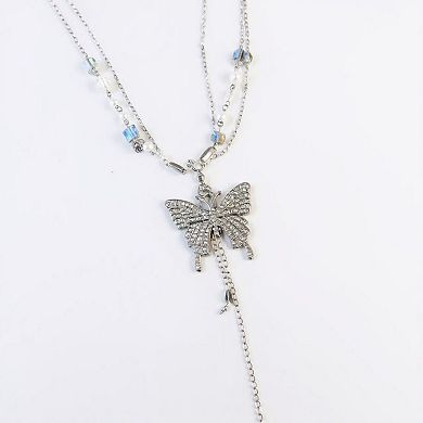 Women's Rhinestone Butterfly Chain Belt with Layered Drape Details and ...