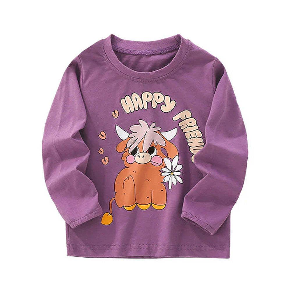 Autumn and Spring Arrival Animals Cartoon Pattern Long Sleeves Top for ...