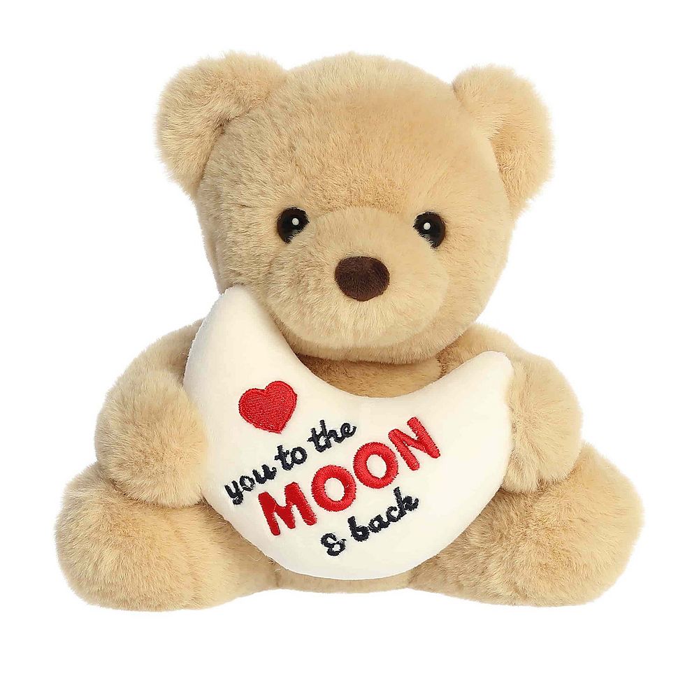 Aurora Witty 8" Love You To The Moon & Back Bear JUST SAYIN' Small Tan ...