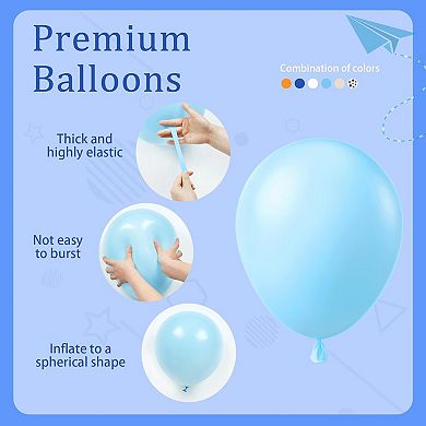 60 Pcs Blue and Orange 12 Inch Latex Balloons with Confetti for Baby ...