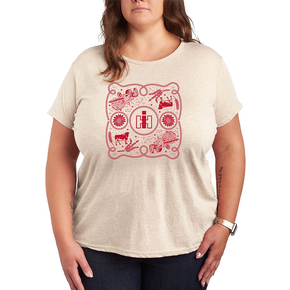 Plus Size Case IH Western Bandana Icons Graphic Tee