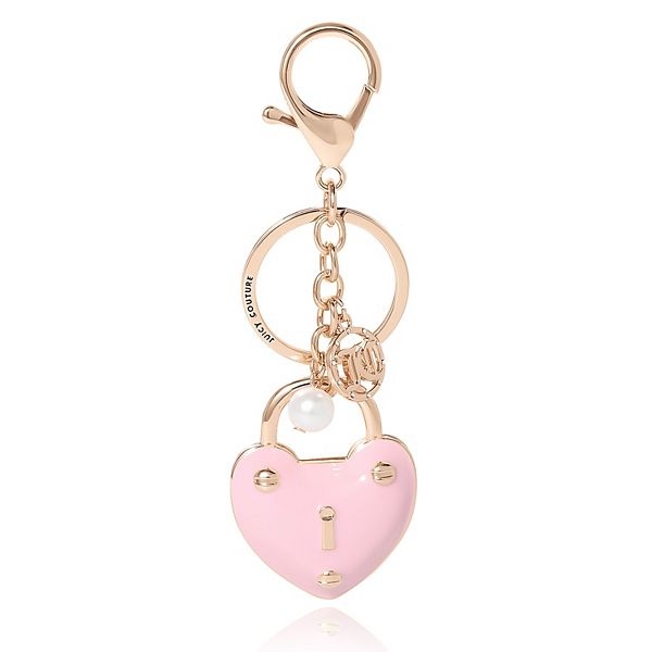 Juicy Couture Pink Padlock Heart Keychains for Women, Pink Key Chain ...