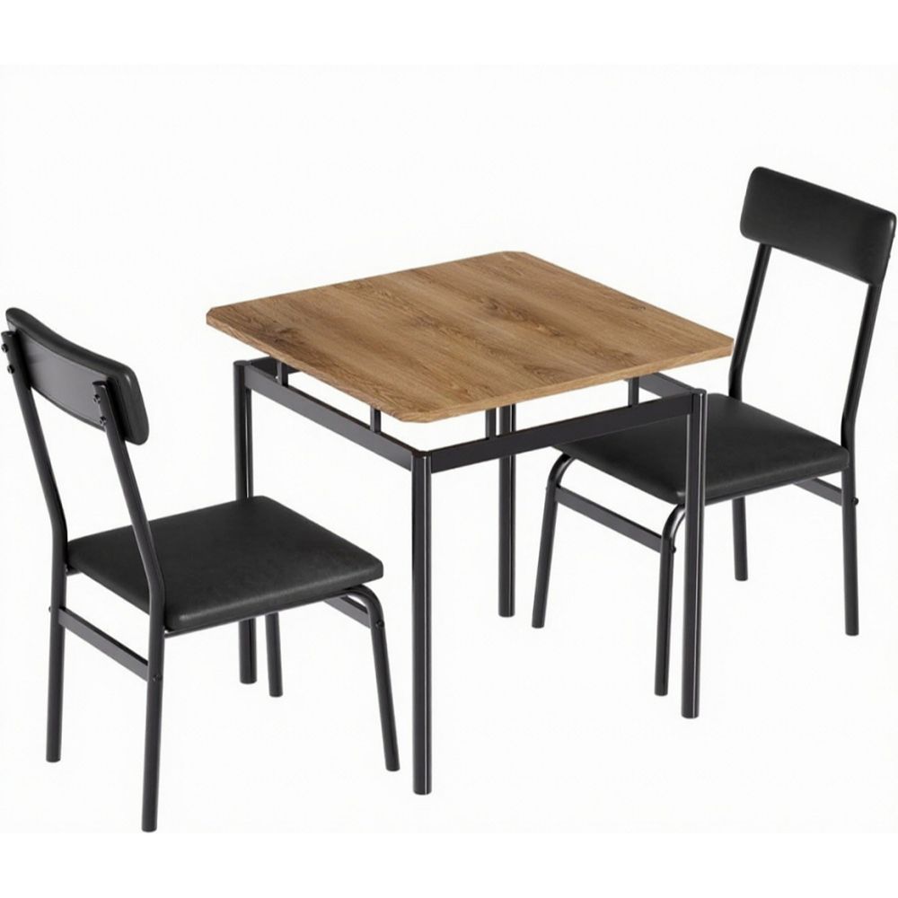 3-Piece Dining Set, Table & Chair Set for Home w/ 2 Chairs, Padded ...