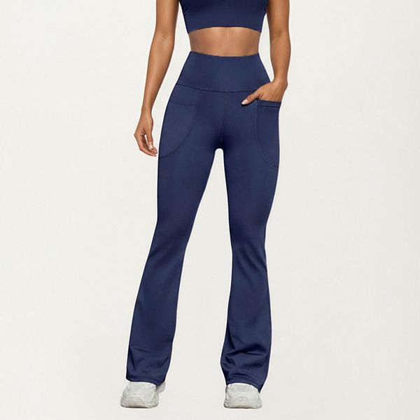Women's Flare Athletic Pants with Wide Supportive Waistband Functional ...
