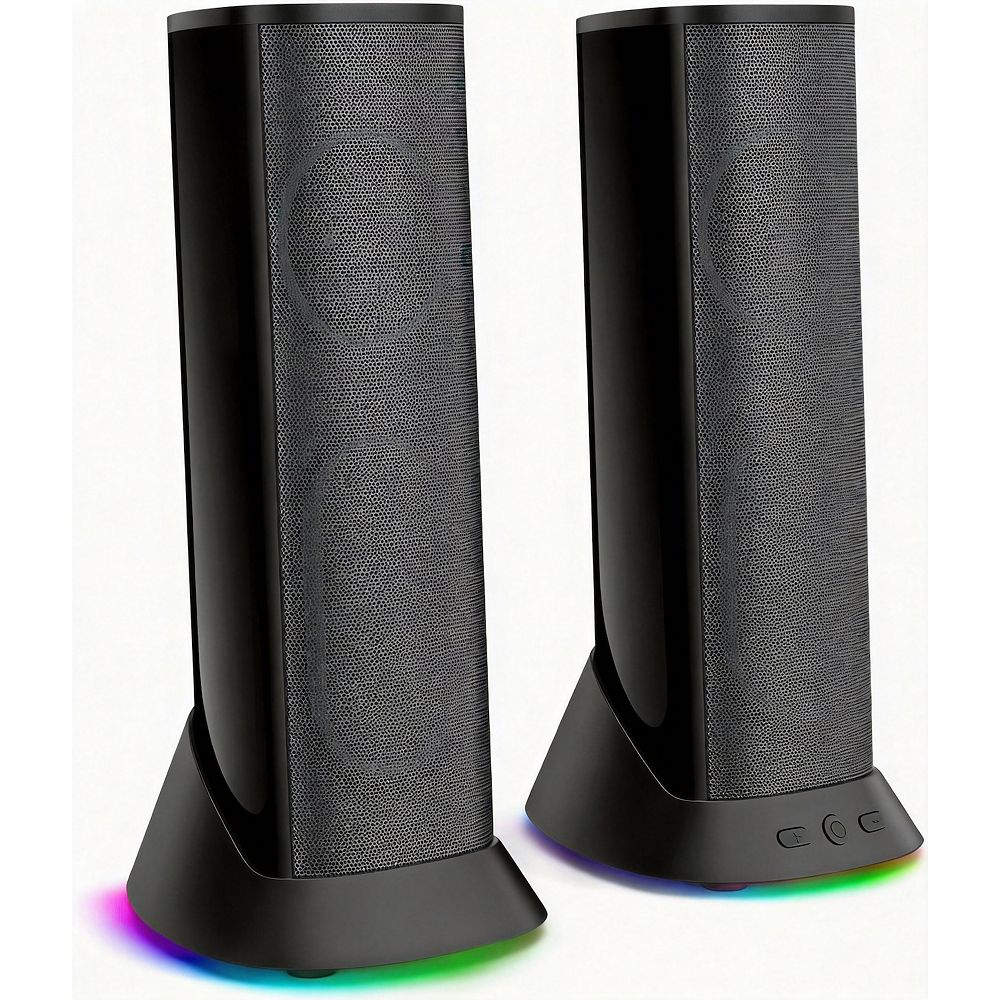 Light Computer Speakers Hi-fi Stereo With Lighting Modes Enhanced Bass ...