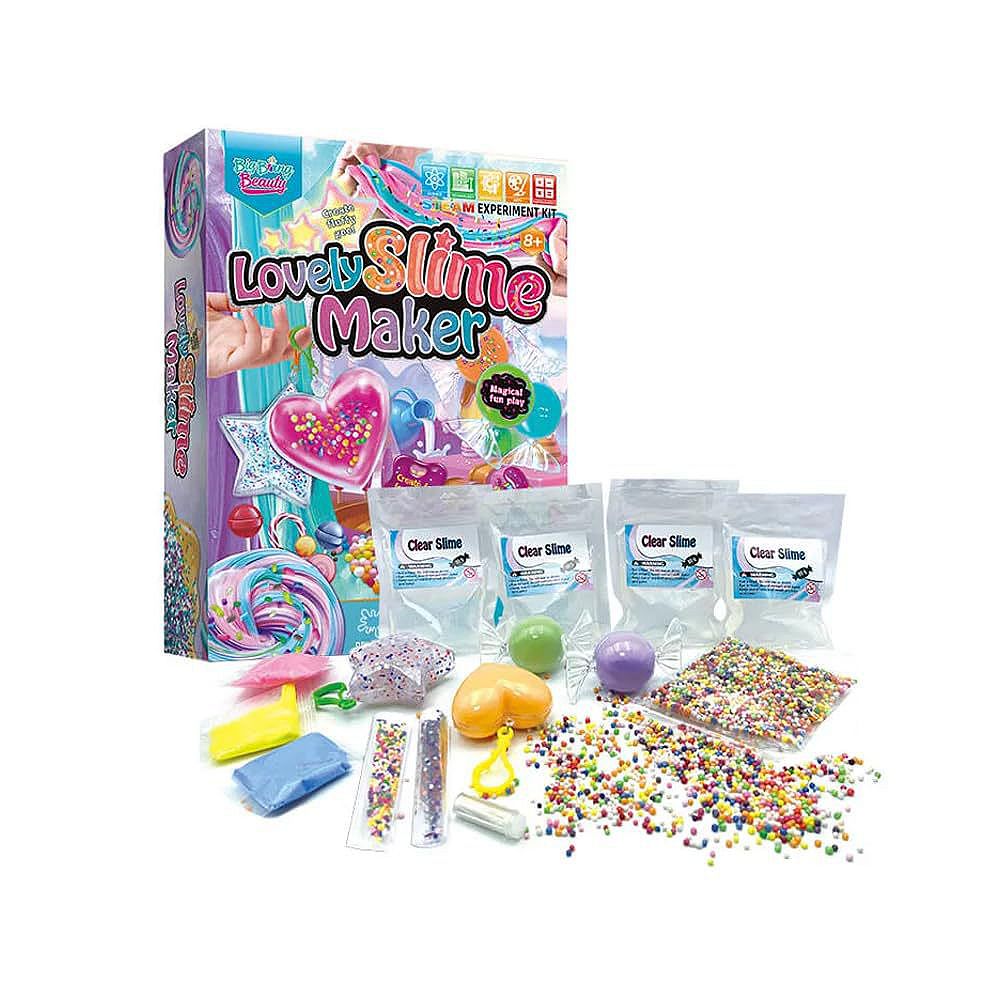 Lovely Slime Maker Kit 10+ Pre-Made Rainbow Slimes, Molds & Add-Ins ...
