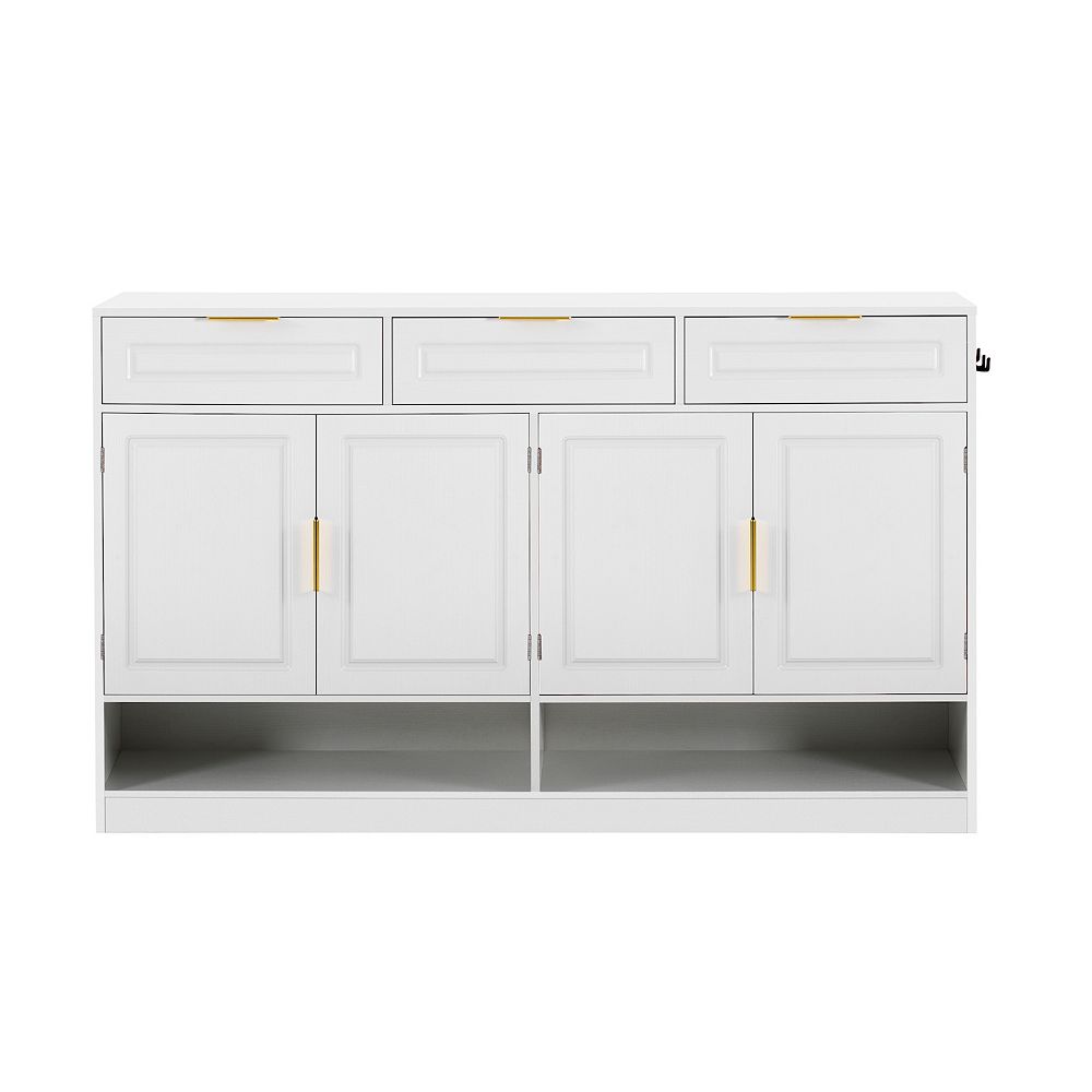Merax Farmhouse Sideboard with 3 Drawers & 4 Doors,59.1" Multi ...