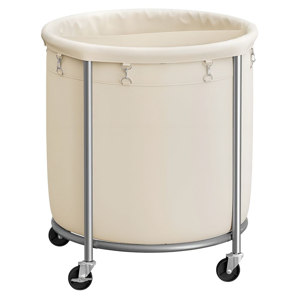 63.4-Gallon Laundry Cart on Casters, 2 Compartments and Rust-Resistant ...