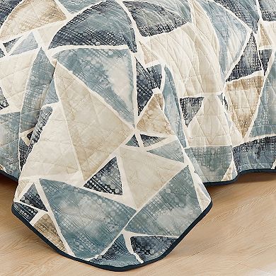 ESCA Blue Triangle Quilt Set