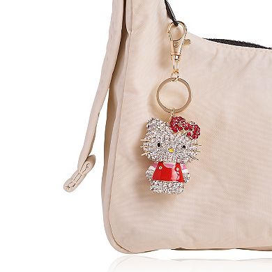 Hello Kitty Crystal Pavé Bag Charm Keychain Red Dress Officially ...