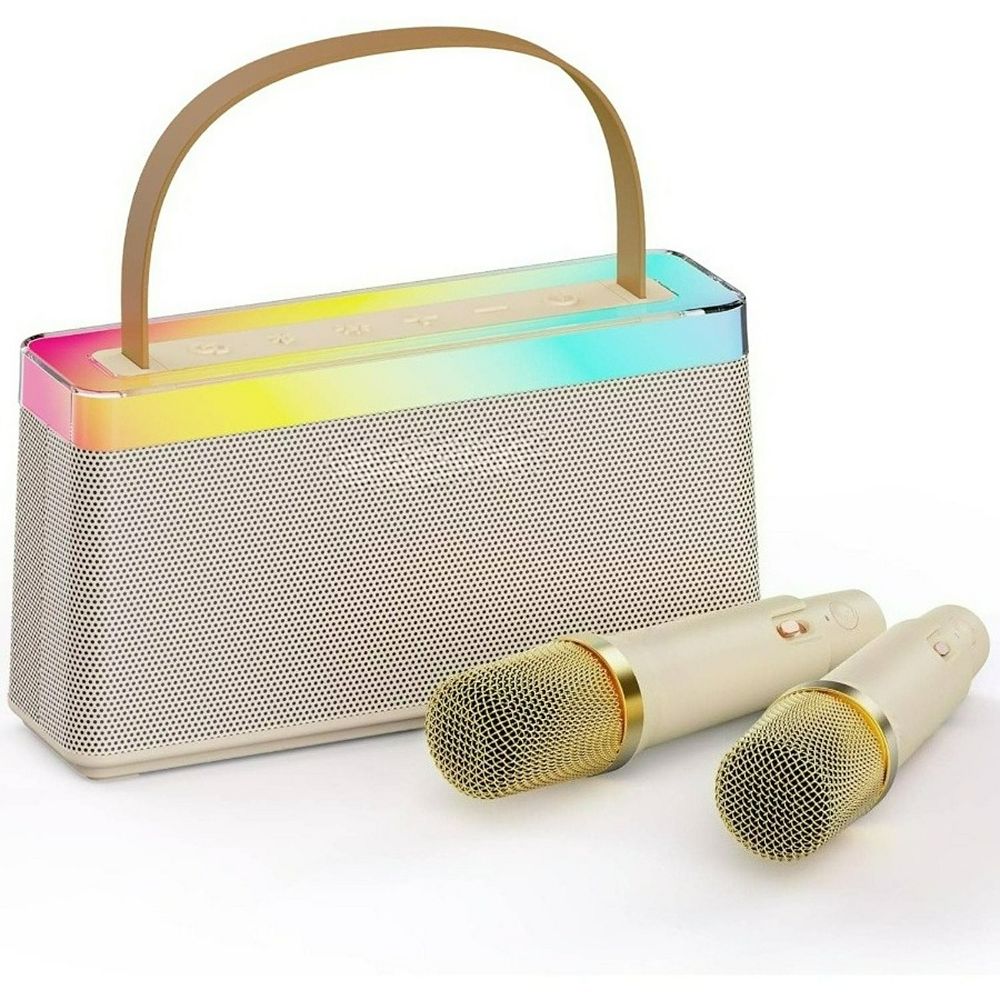 Karaoke, Karaoke with 2 Wireless Microphones, Dual Speakers, RGB Dance ...
