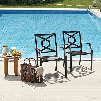 Outdoor Patio 2-Piece Chair Set, Weather-Resistant Iron Frame, Powder ...