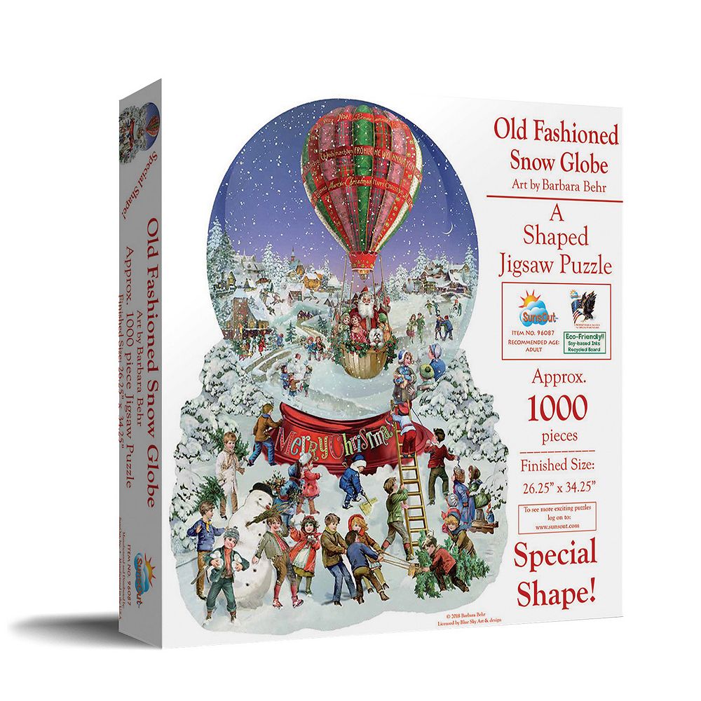 Old Fashioned Snow Globe 1000 piece Special Shape Jigsaw Puzzle