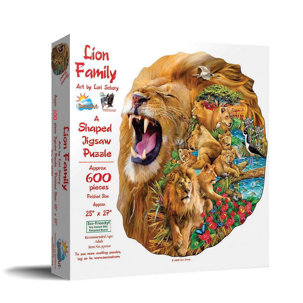 Lion Family 600 piece Special Shape Jigsaw Puzzle