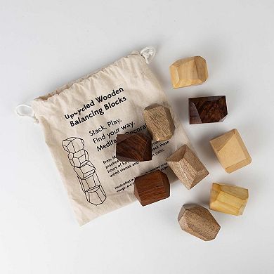 Upcycled Wood Stacking Stones - Set of 9