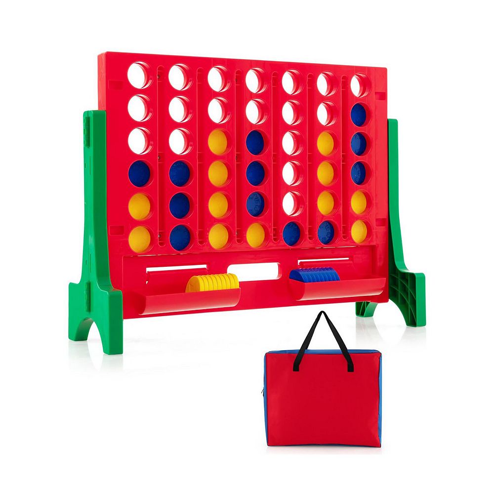 Jumbo 4 To Score Giant 4 In A Row Game Set With 42 Coins And Carry Bag