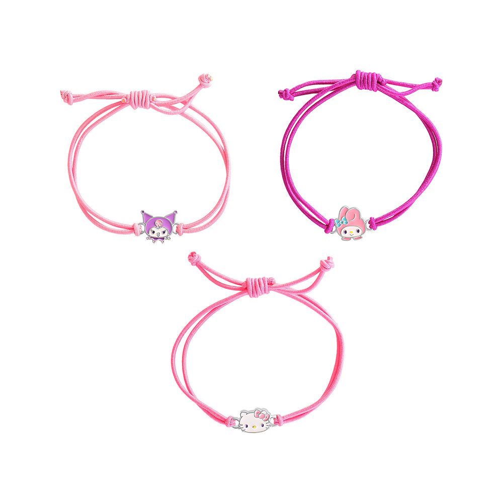 Hello Kitty Sanrio Cord Bracelet 3-Piece Set with Kuromi, My Melody ...