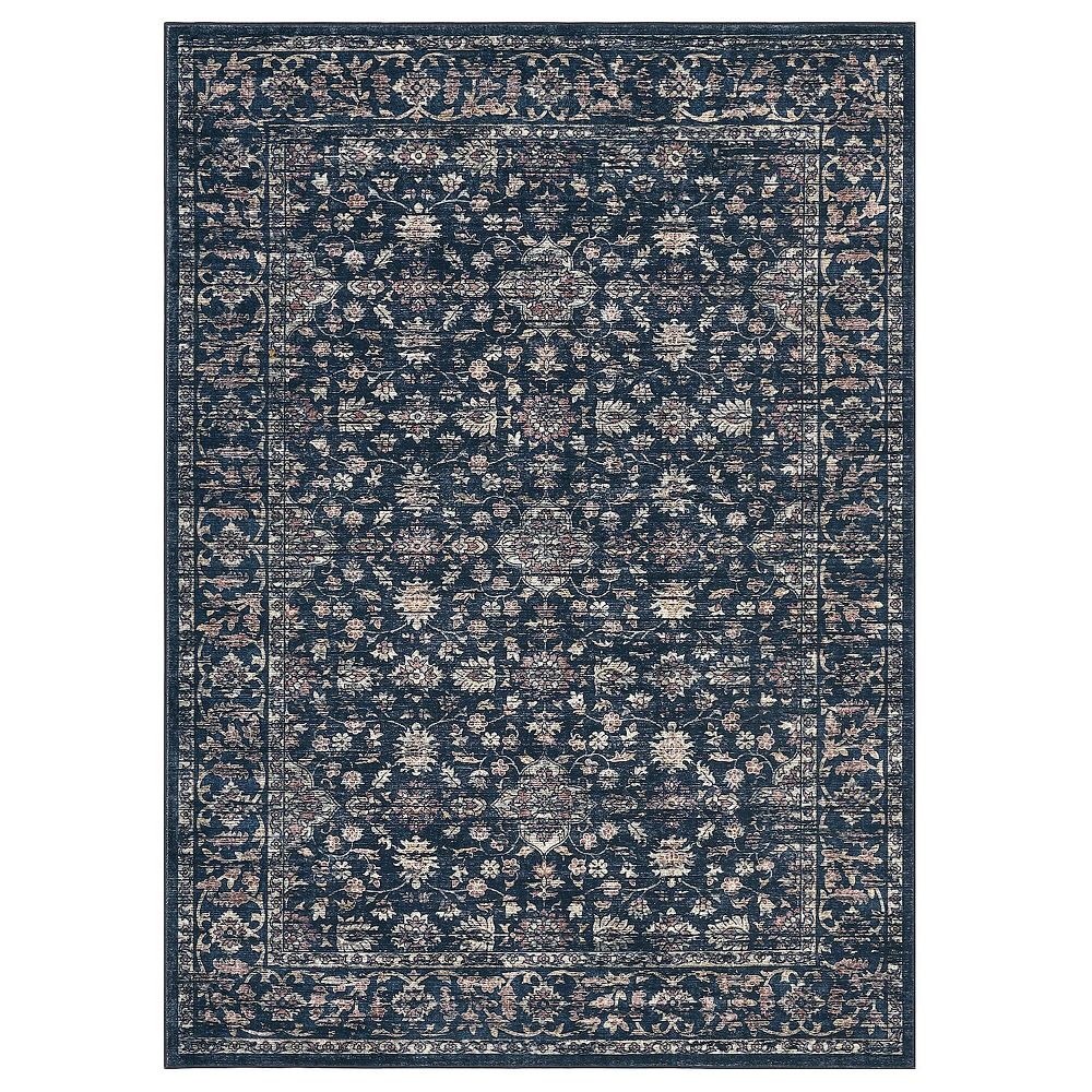 Washable Vintage Boho Floral Area Rugs, Non Slip Soft Modern Pastel ...