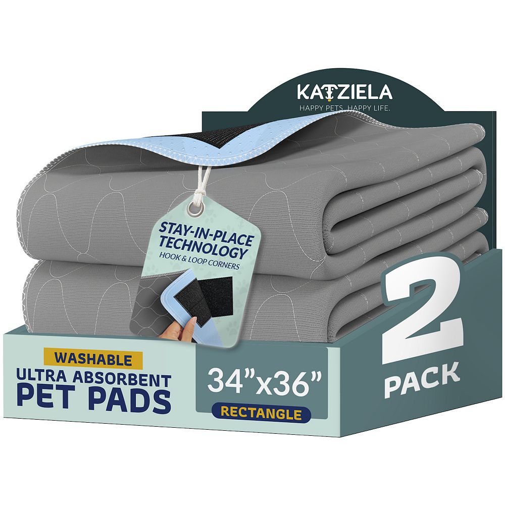 Katziela Quick-Drying Washable Pee Pads for Dogs (2 Pack 34x36 ...