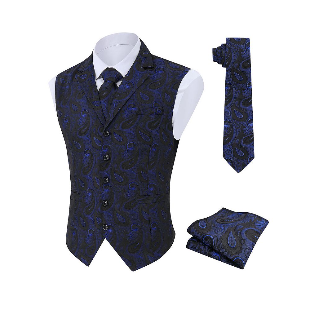 Men's Formal 3 Piece Suit Set, Classic Vest, Long Sleeve Dress Shirt ...