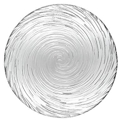 8-Inch Clear Glass Soup and Salad Plate Set of 4 with Textured Vortex ...