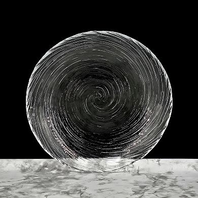 8-Inch Clear Glass Soup and Salad Plate Set of 4 with Textured Vortex ...
