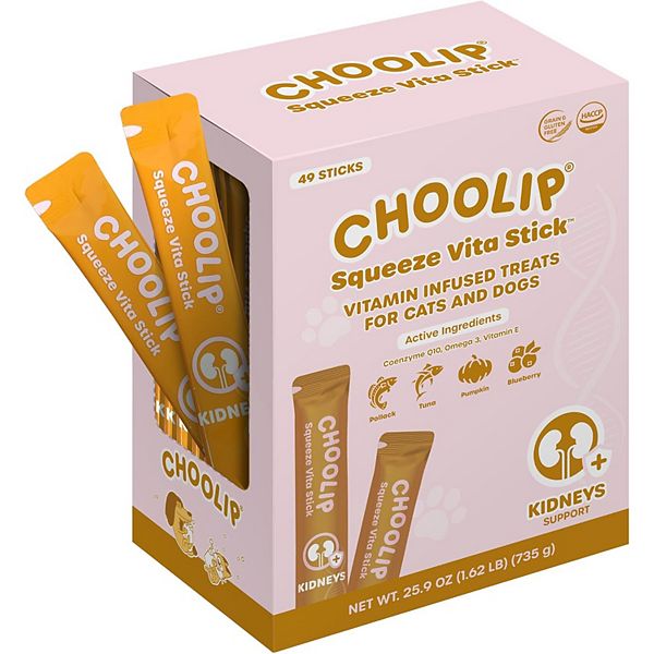 Choolip Squeeze Vita Stick for Cats and Dogs Kidneys Grab and Go Pack ...