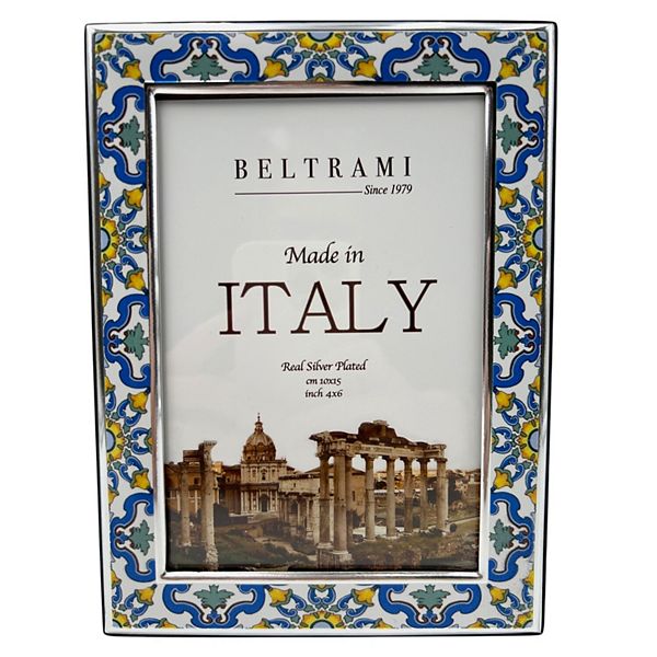 Discover Europe Made in Italy Beltrami 4" x 6" Silver Plated Picture Frame