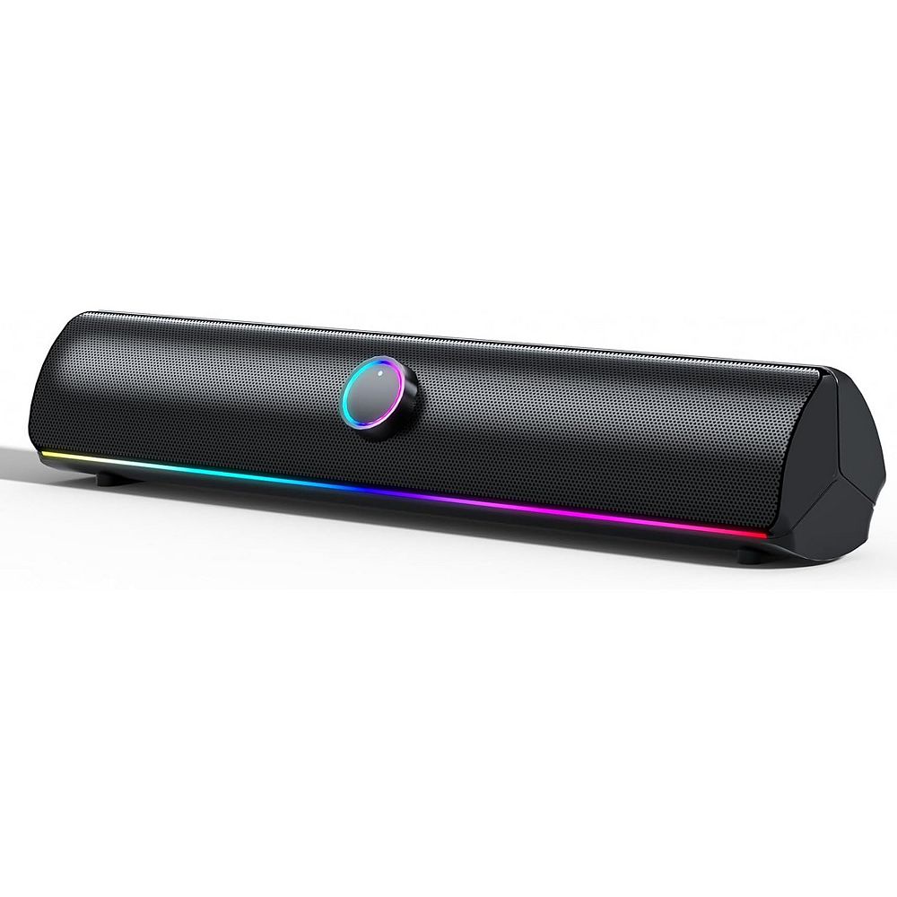 10W Bluetooth Desktop Soundbar with Bass Boost, 2600mAh Battery, RGB ...