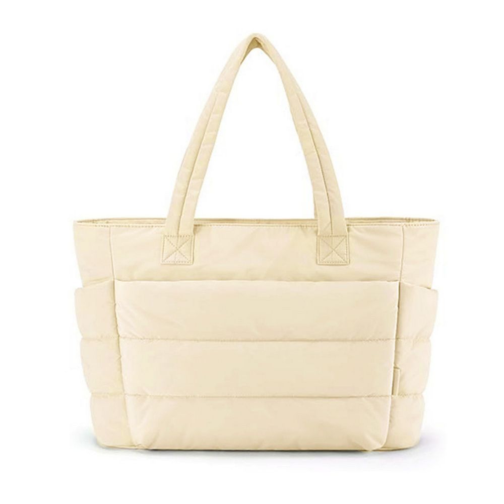 Women's Quilted Puffer Tote Bag with Soft Padded Panels and Spacious ...