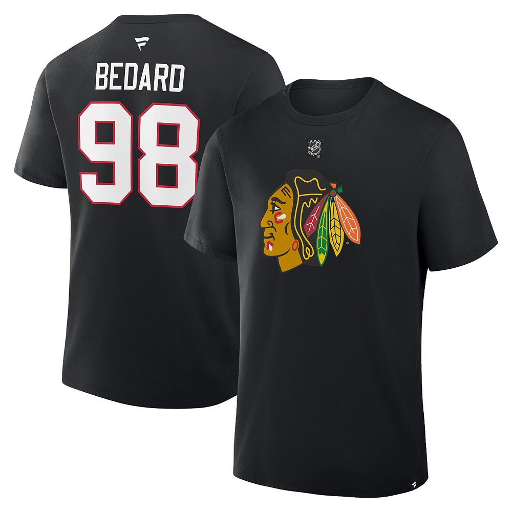 Men's Fanatics Connor Bedard Black Chicago Blackhawks Authentic Stack ...