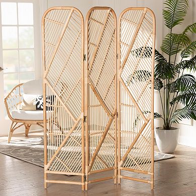bali & pari Firenze Natural Rattan 3-Panel Room Divider