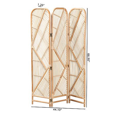 bali & pari Firenze Natural Rattan 3-Panel Room Divider