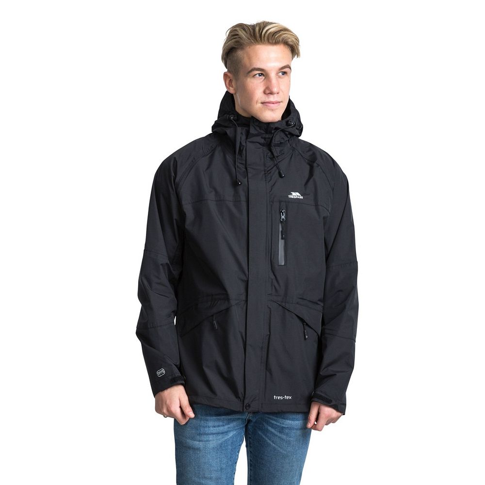 Trespass Mens Corvo Hooded Full Zip Waterproof Jacket/Coat
