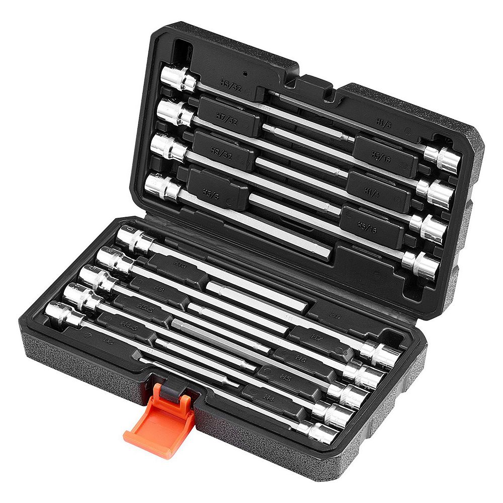 18-Piece Extra Long Allen Hex Bit Set for Hard-to-Reach Applications