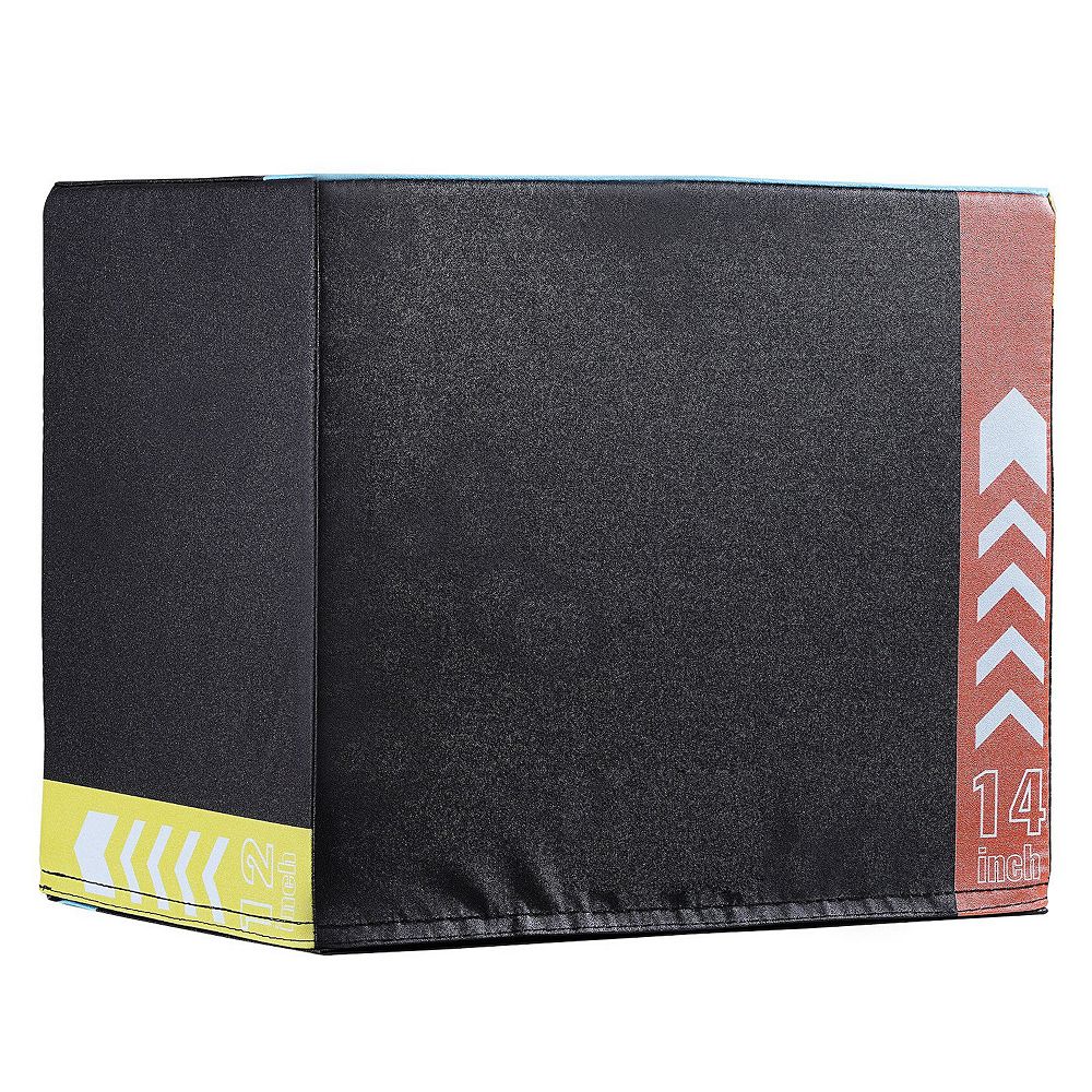 3-in-1 Plyometric Jump Box Set, 16/14/12 Inch Anti-Slip Agility Box, Black