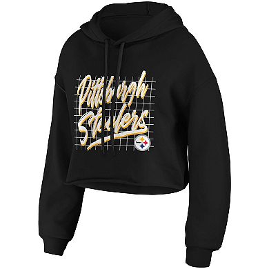 Women's WEAR by Erin Andrews Black Pittsburgh Steelers Domestic Cropped ...