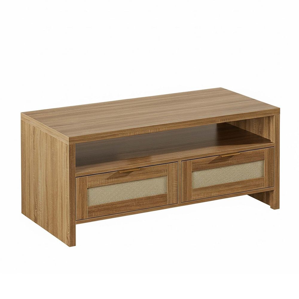 IDEALHOUSE Boho Rattan Coffee Table with Drawers