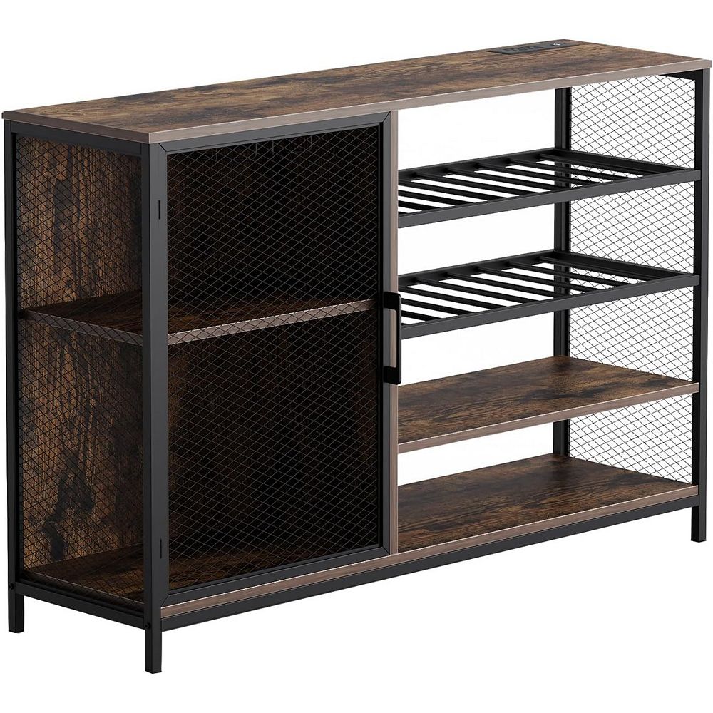 IDEALHOUSE 47 Inch Industrial Wine Bar with LED Lights