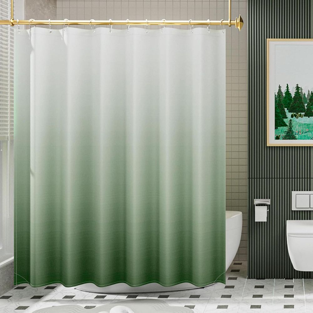 Gradient Washable Fabric Shower Curtain