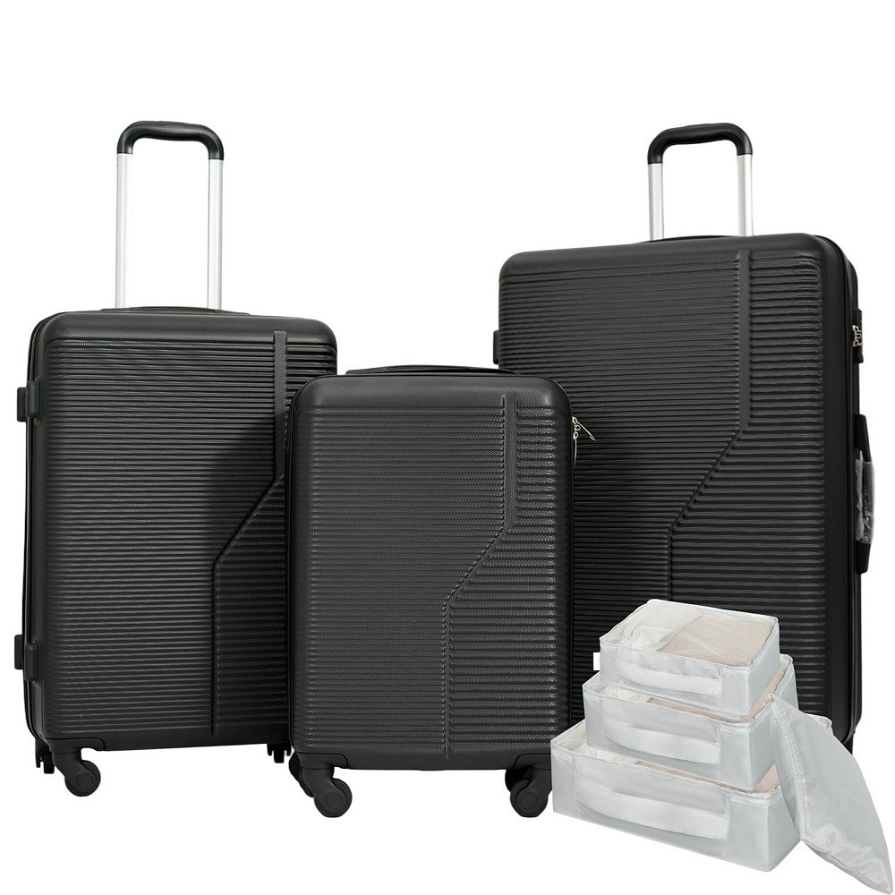 7-Piece Lightweight Luggage Set with Spinner Wheels and TSA Lock