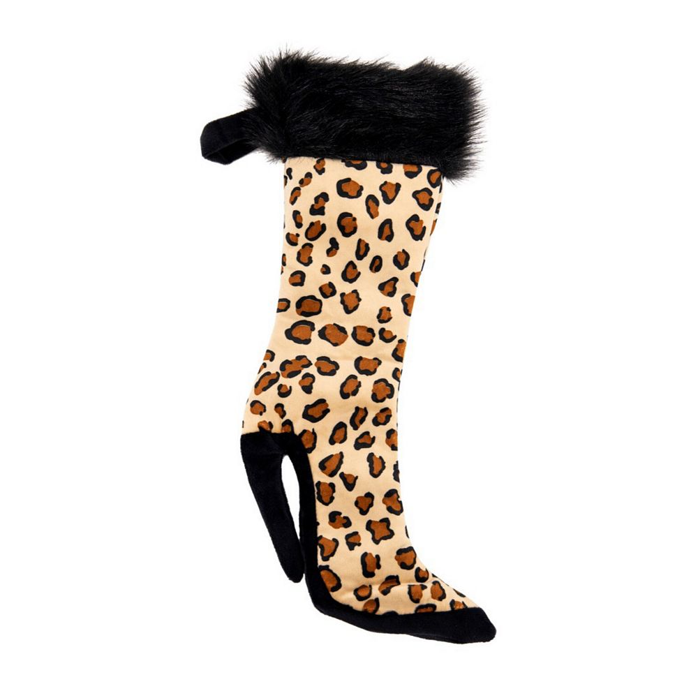 Christmas High Heeled Leopard Print Stocking