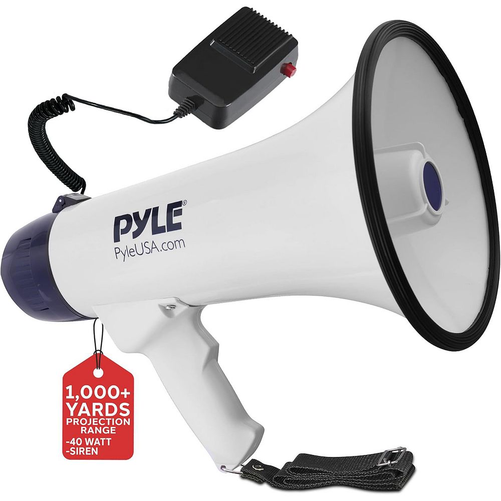 Pyle Portable Megaphone Speaker with Rechargeable Battery, 10 Second ...