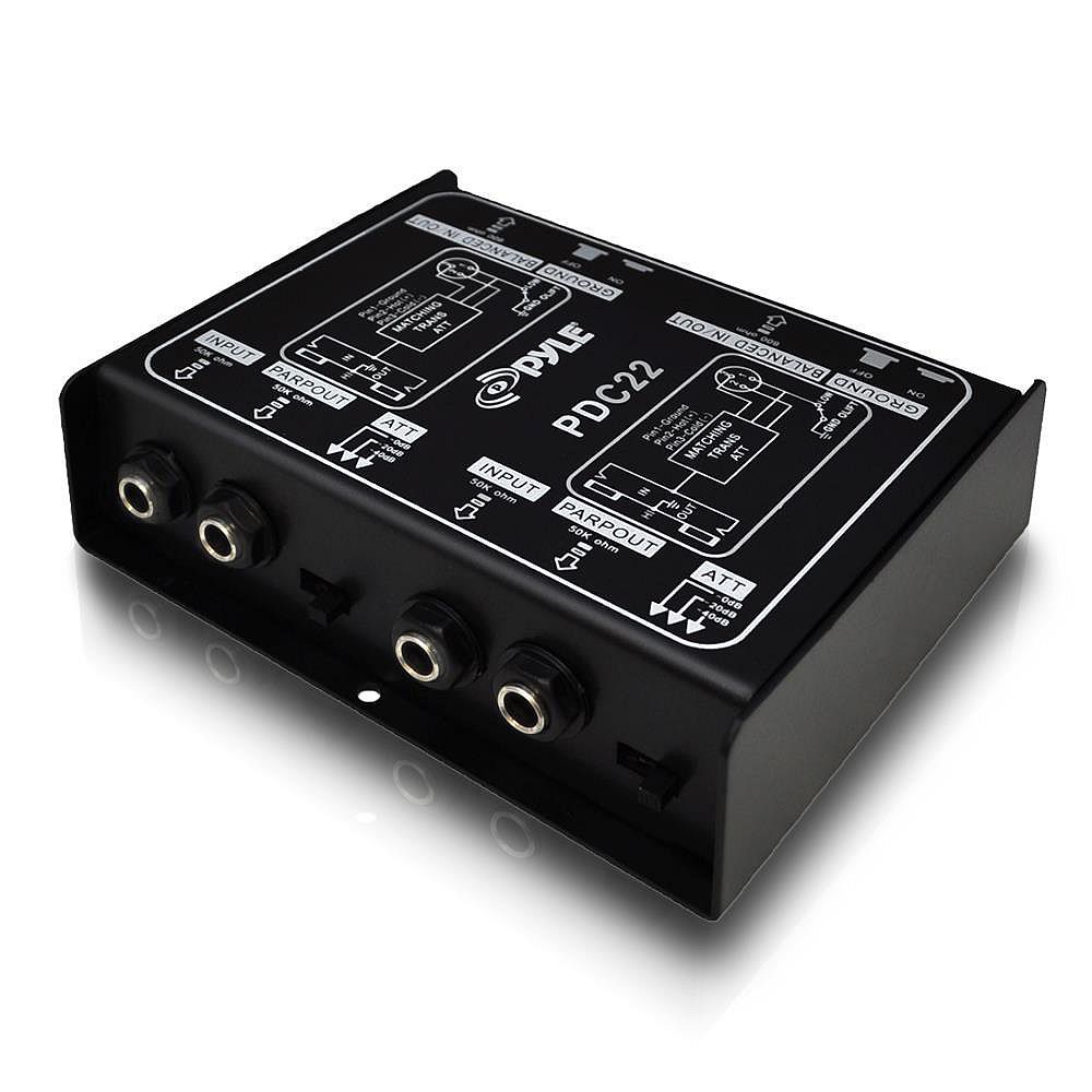 Pyle PDC22 Premium Dual Direct Injection Audio Box - 1/4'' Instrument ...